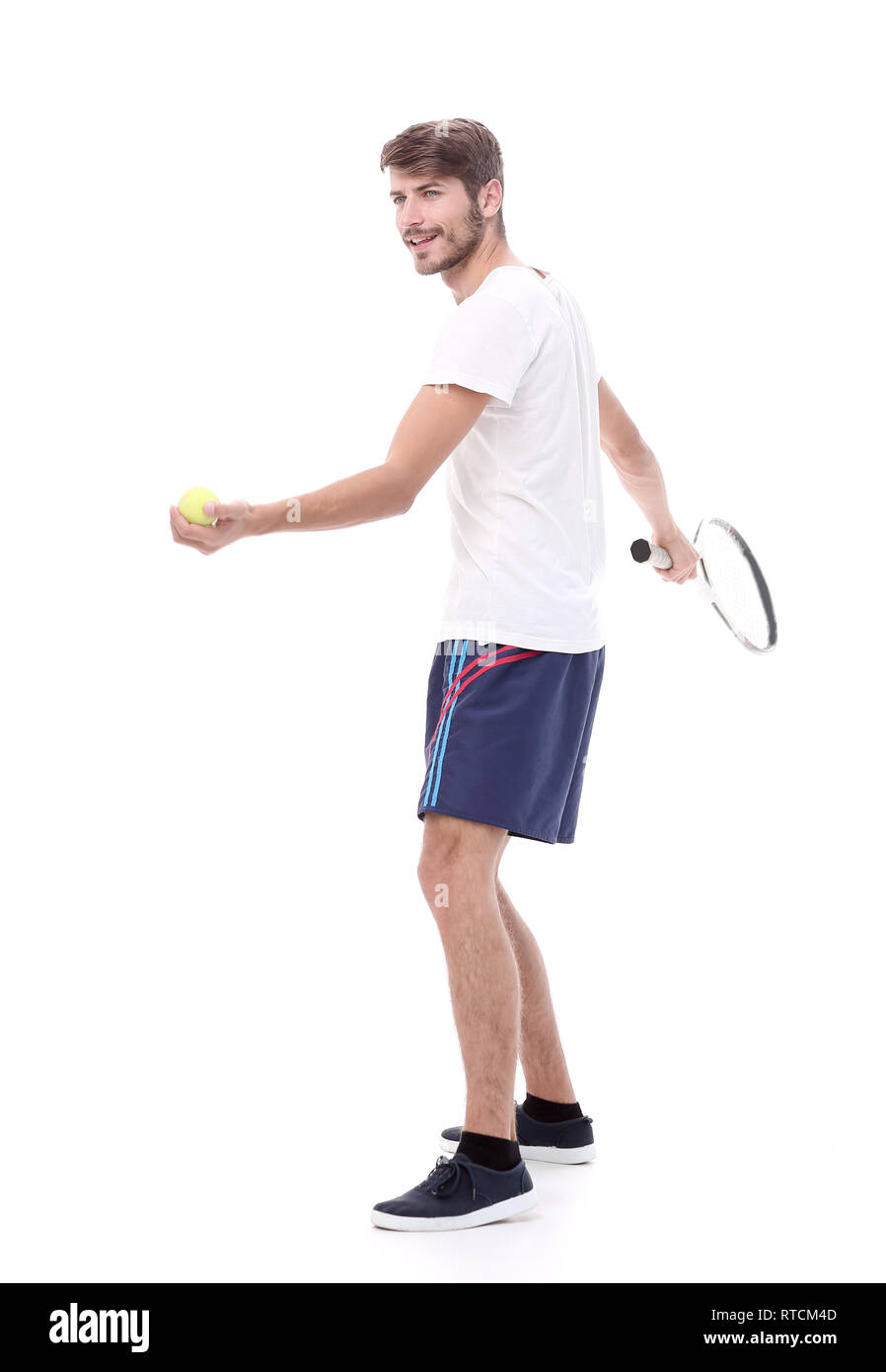 Tennis player side view Cut Out Stock Images & Pictures - Alamy