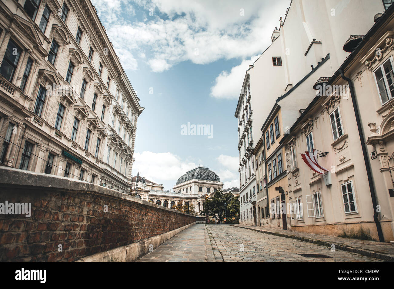 Streets of Vienna city in austria in autumn with old buildings Stock ...