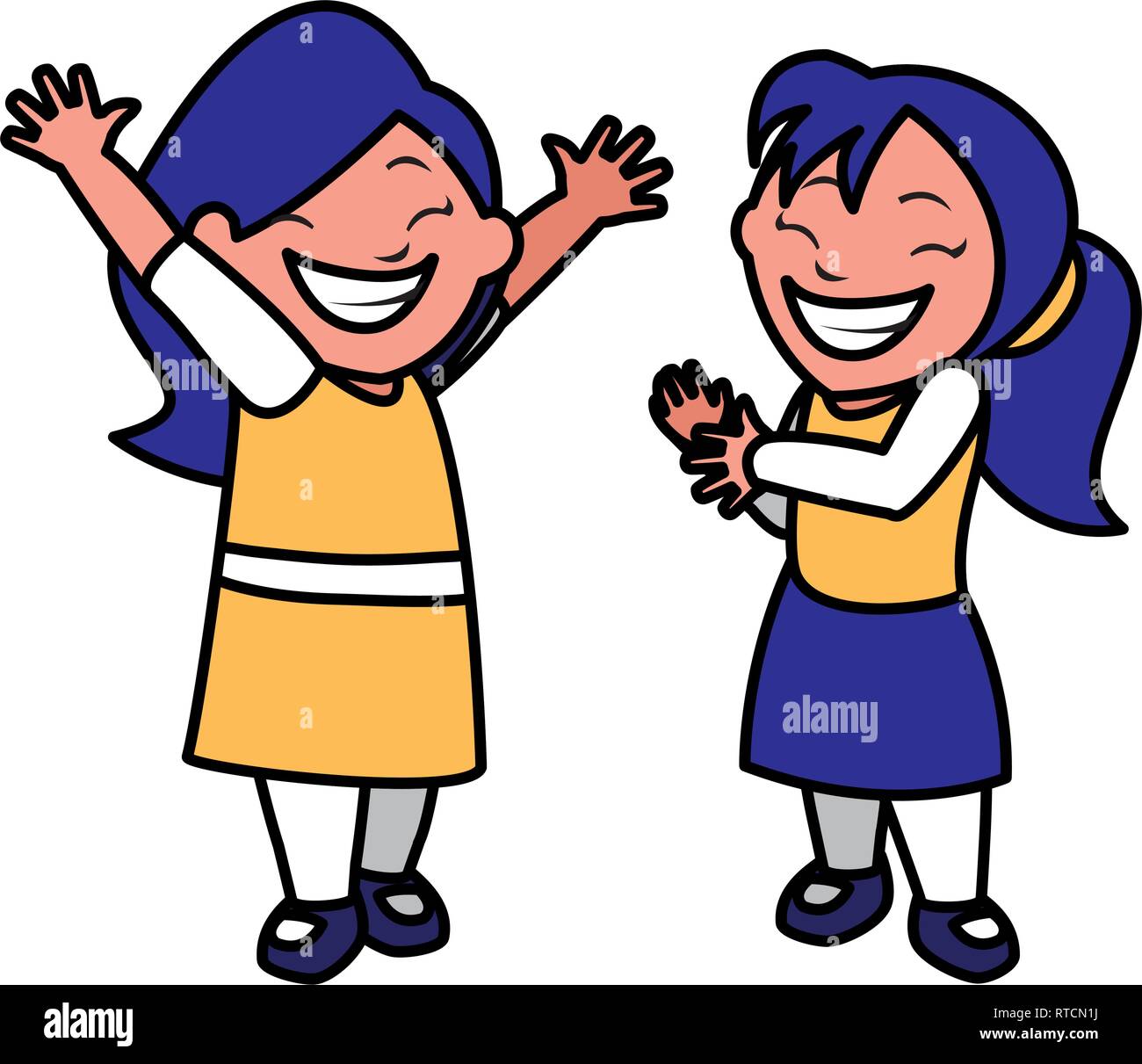 happy little girls celebrating vector illustration design Stock Vector ...