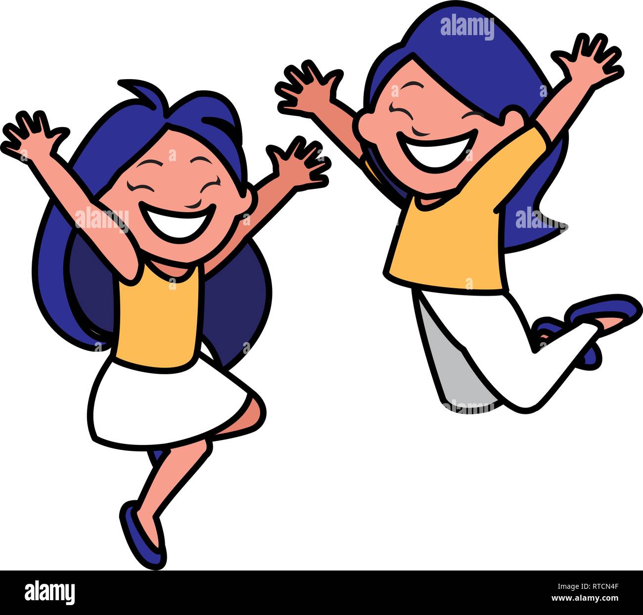happy little girls celebrating vector illustration design Stock Vector ...