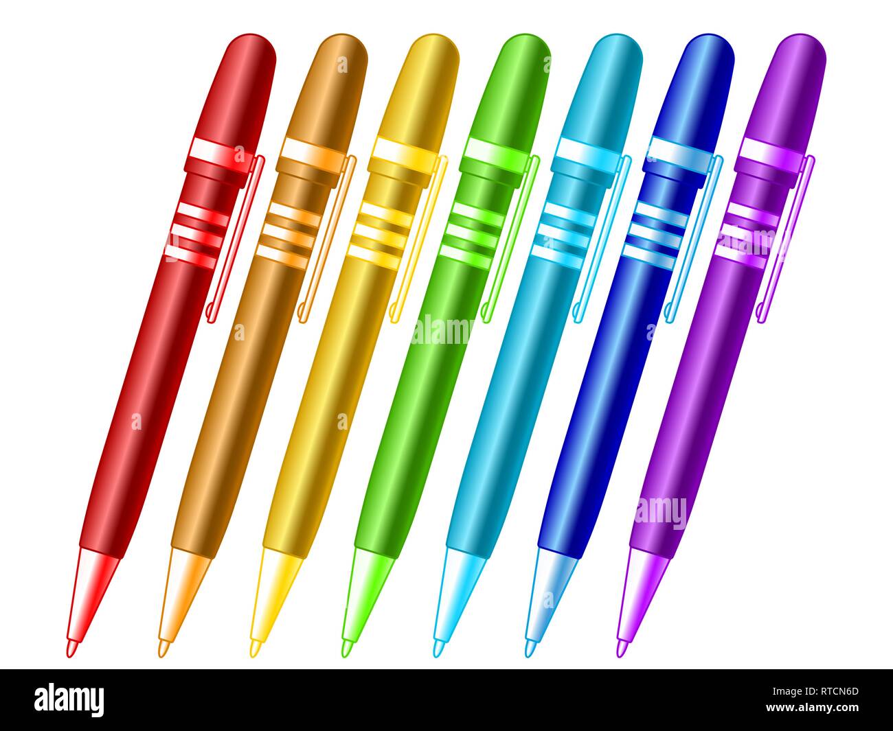 Illustration of the ballpoint pen set Stock Vector Image & Art - Alamy