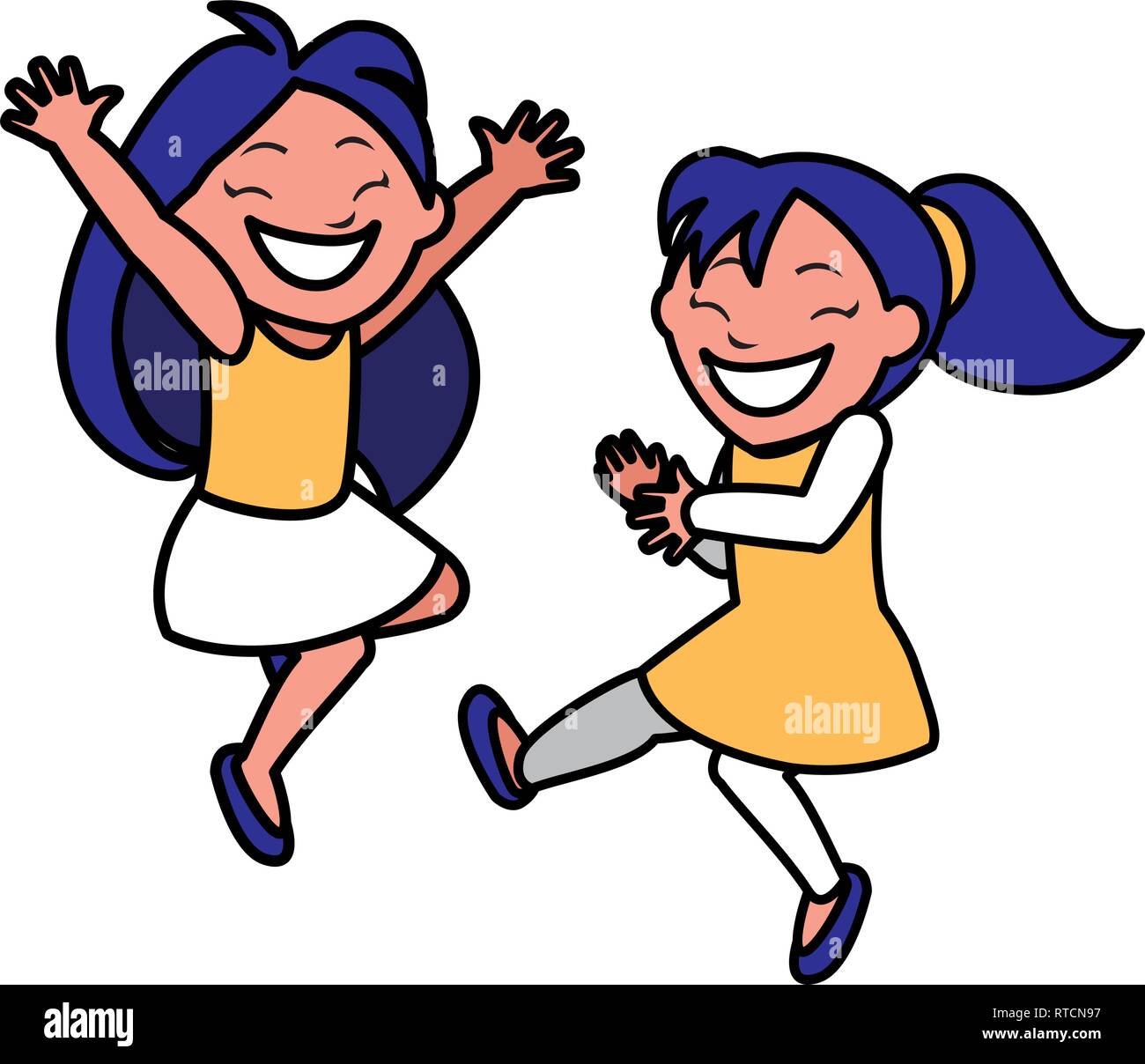 happy little girls celebrating vector illustration design Stock Vector ...