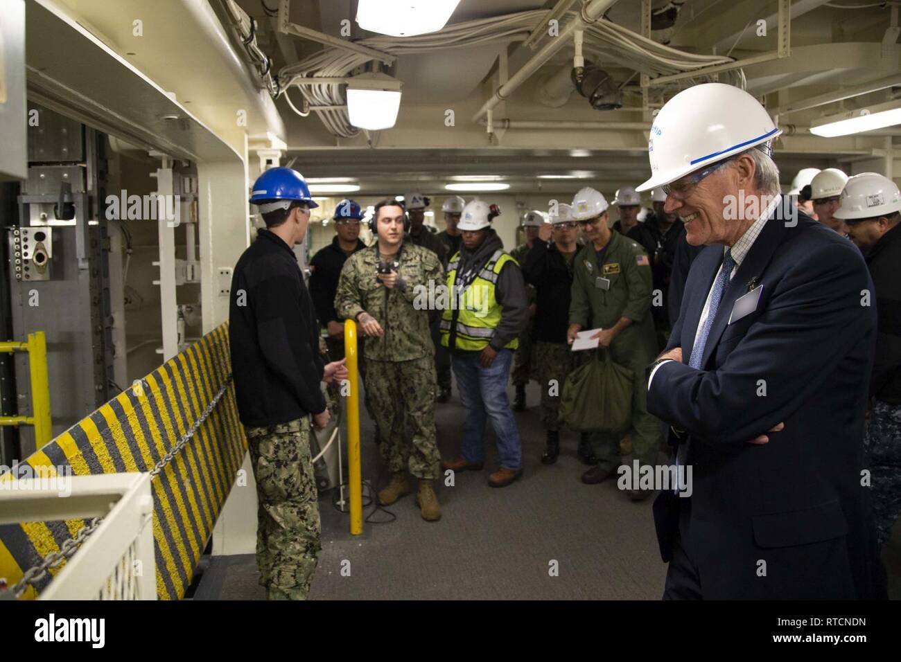 NEWPORT NEWS, Va. (Feb. 14, 2019) Secretary of the Navy Richard V ...