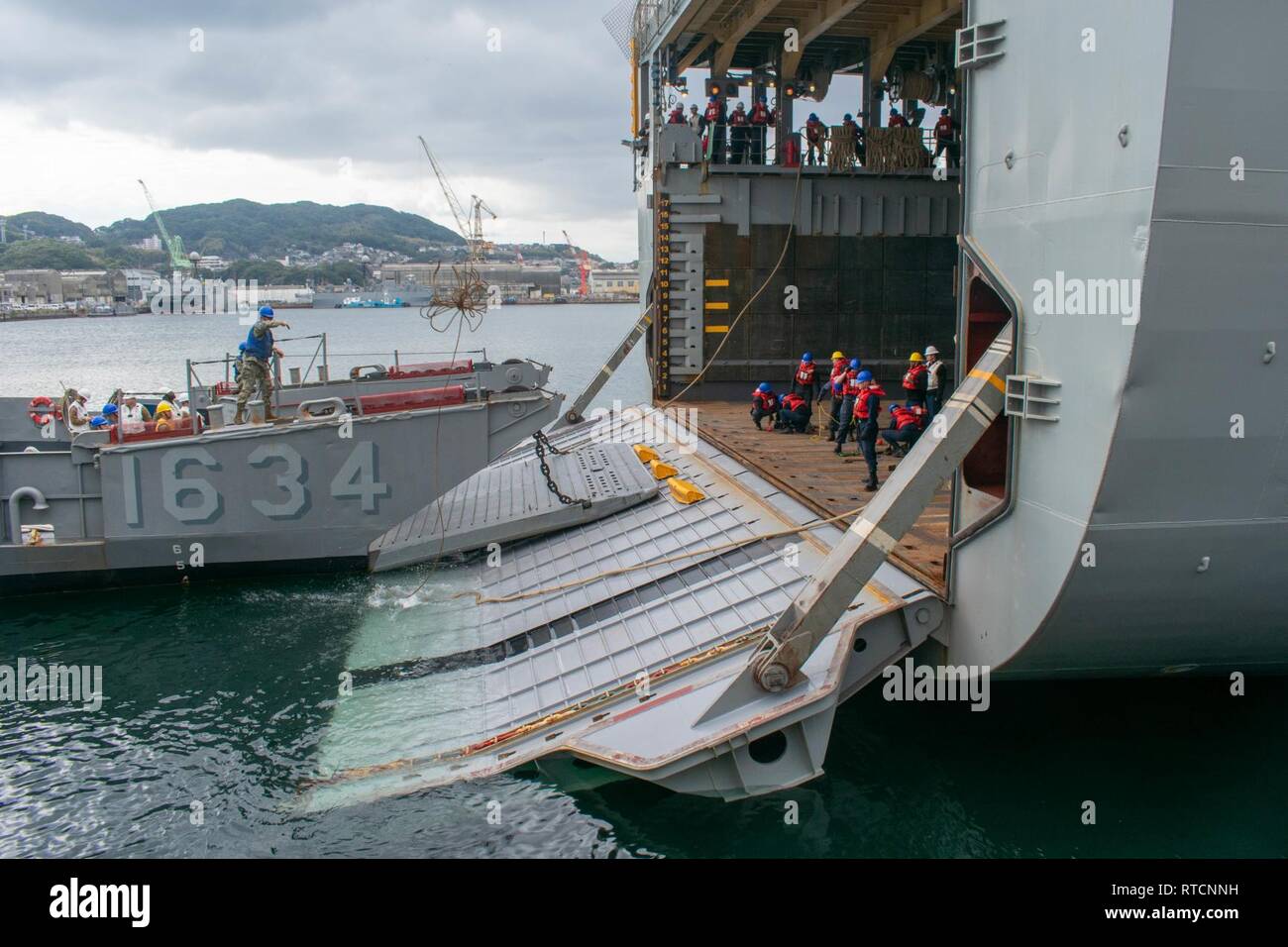 SASEBO, Japan (Feb. 14, 2019) Sailors aboard Landing Craft, Utility ...