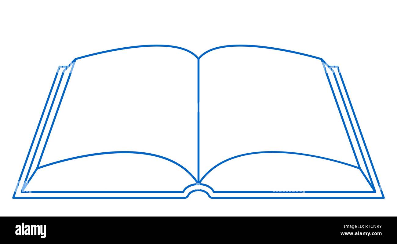 Illustration of the contour open book icon Stock Vector Image & Art - Alamy