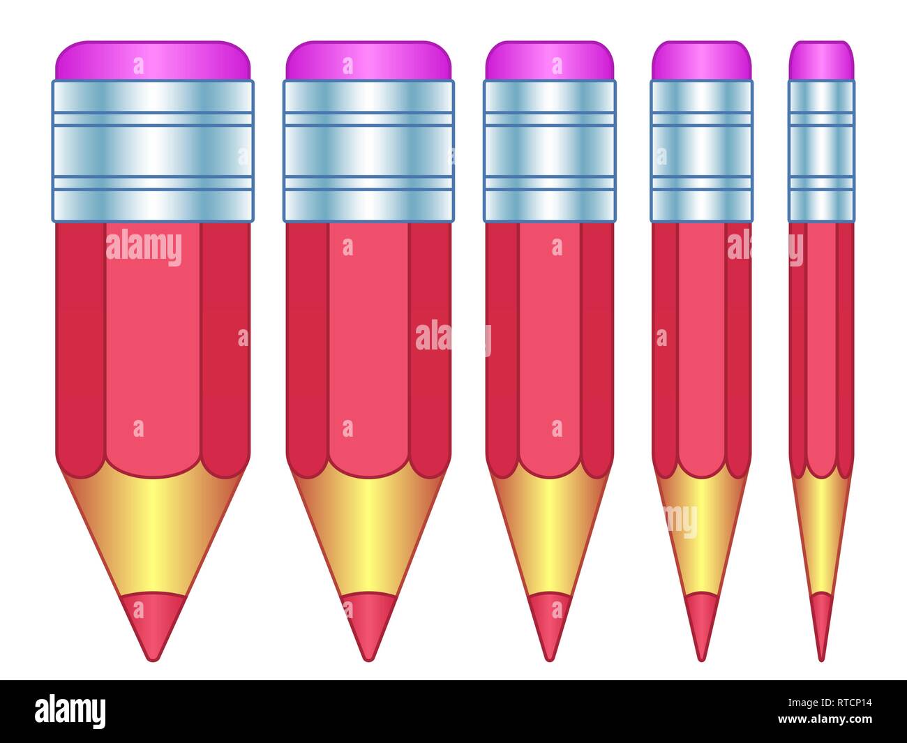 Illustration of the thick and thin small pencil icons set Stock Vector ...