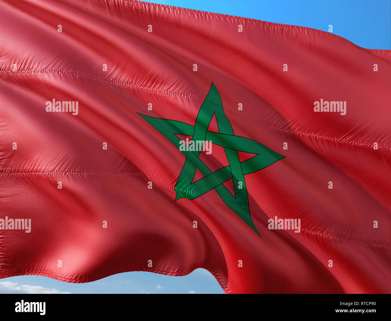 Flags morocco waving in hi-res stock photography and images - Alamy