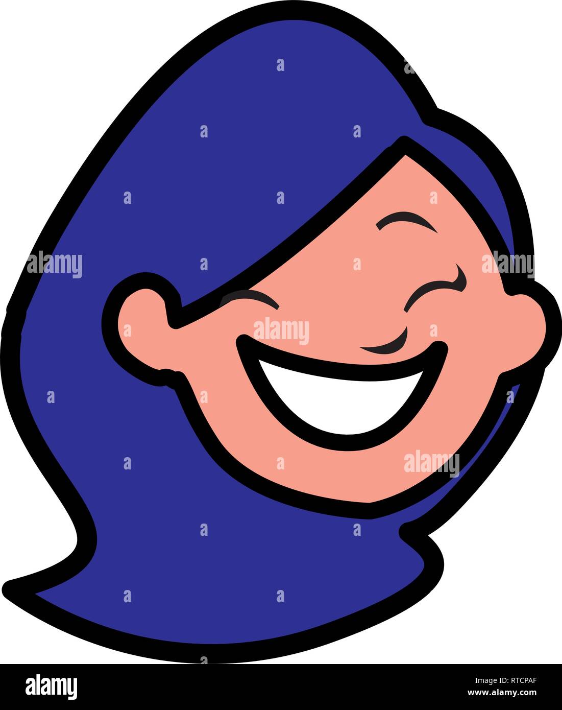 cute little girl head character vector illustration design Stock Vector ...