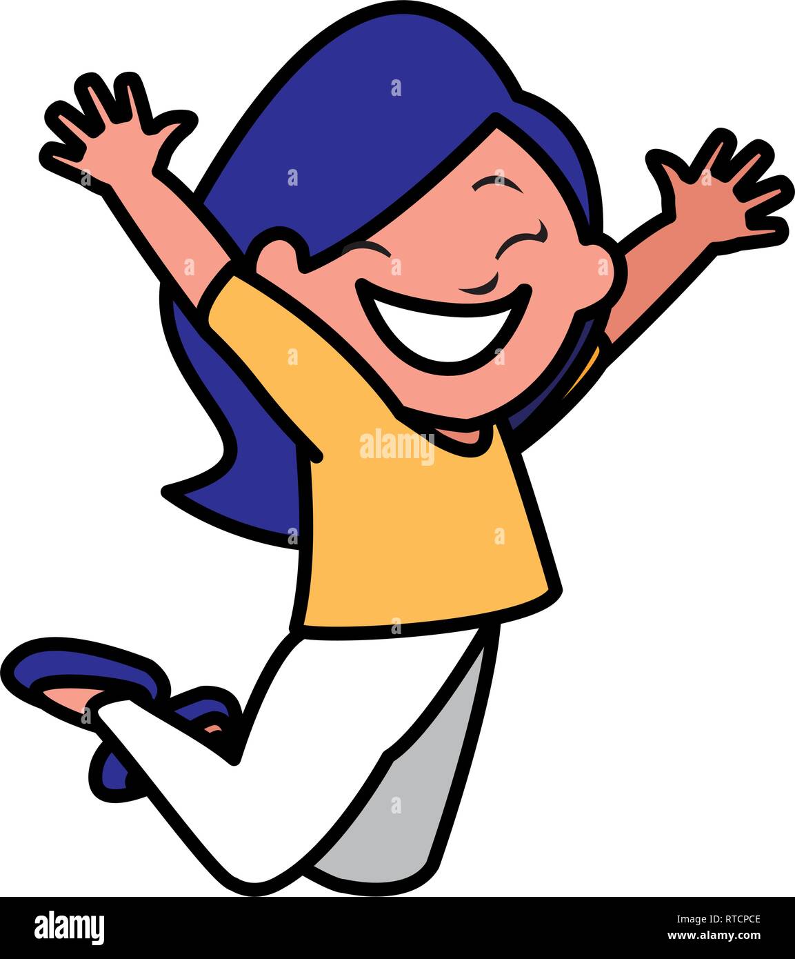 happy little girl character vector illustration design Stock Vector ...