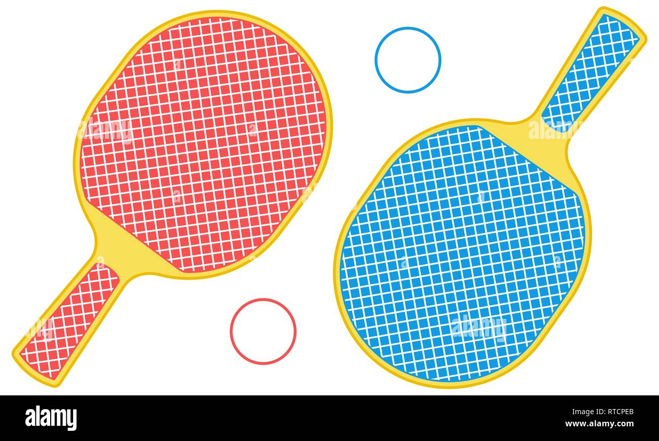 Illustration of the rackets and balls for table tennis also known as ...
