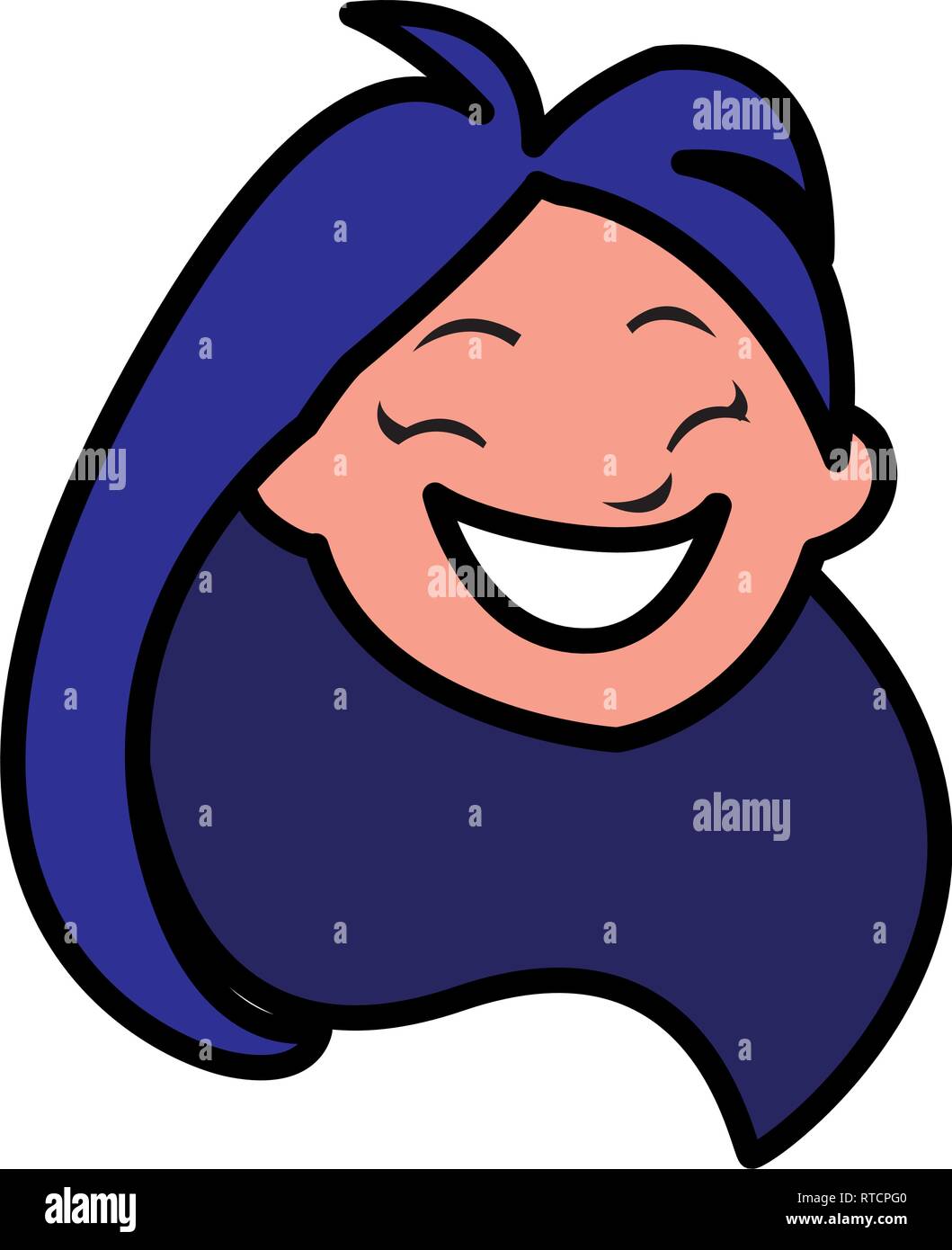 cute little girl head character vector illustration design Stock Vector ...