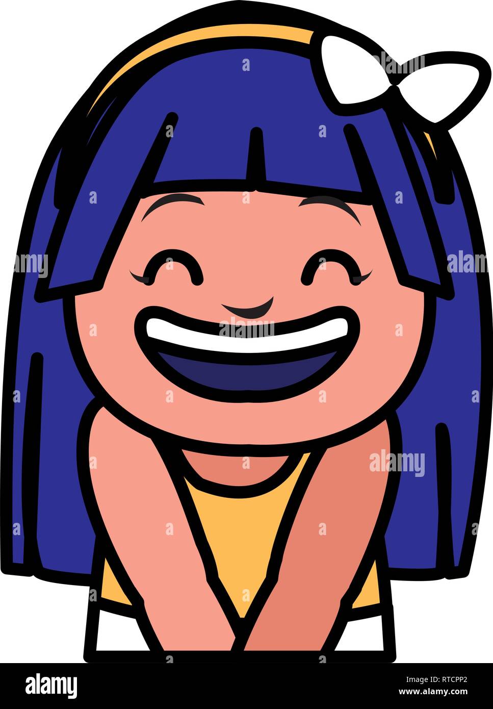 happy little girl character vector illustration design Stock Vector ...
