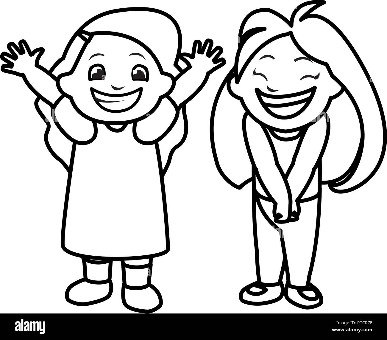 happy little girls celebrating vector illustration design Stock Vector ...