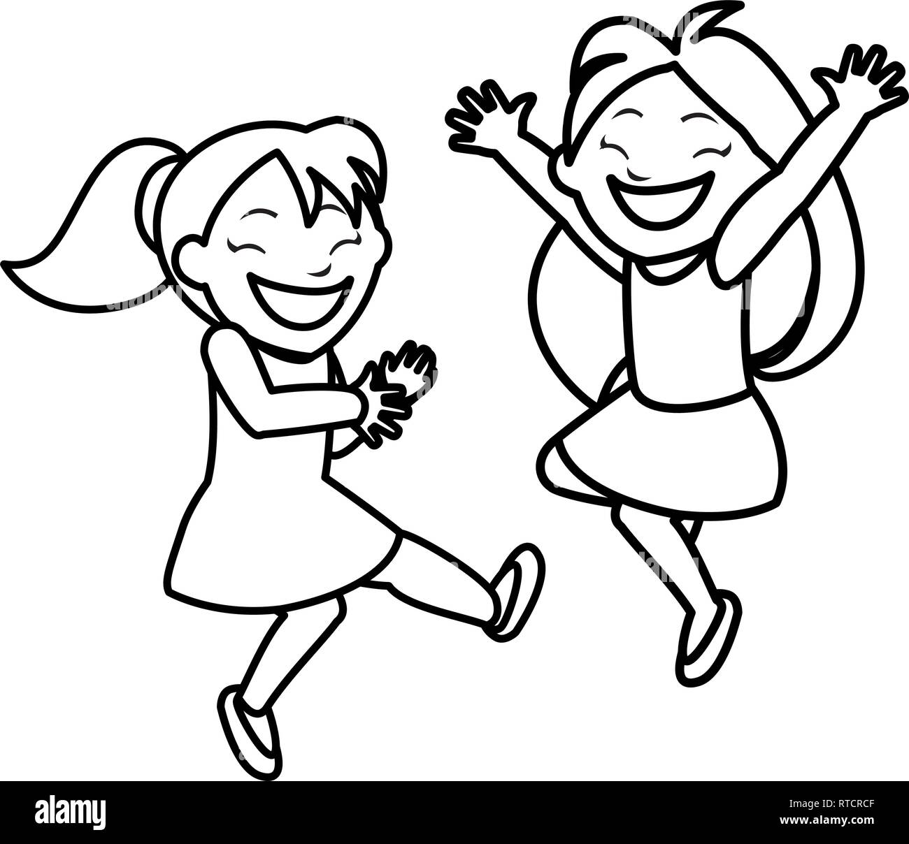 happy little girls celebrating vector illustration design Stock Vector ...