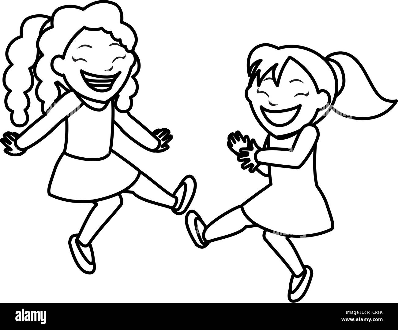 happy little girls celebrating vector illustration design Stock Vector ...