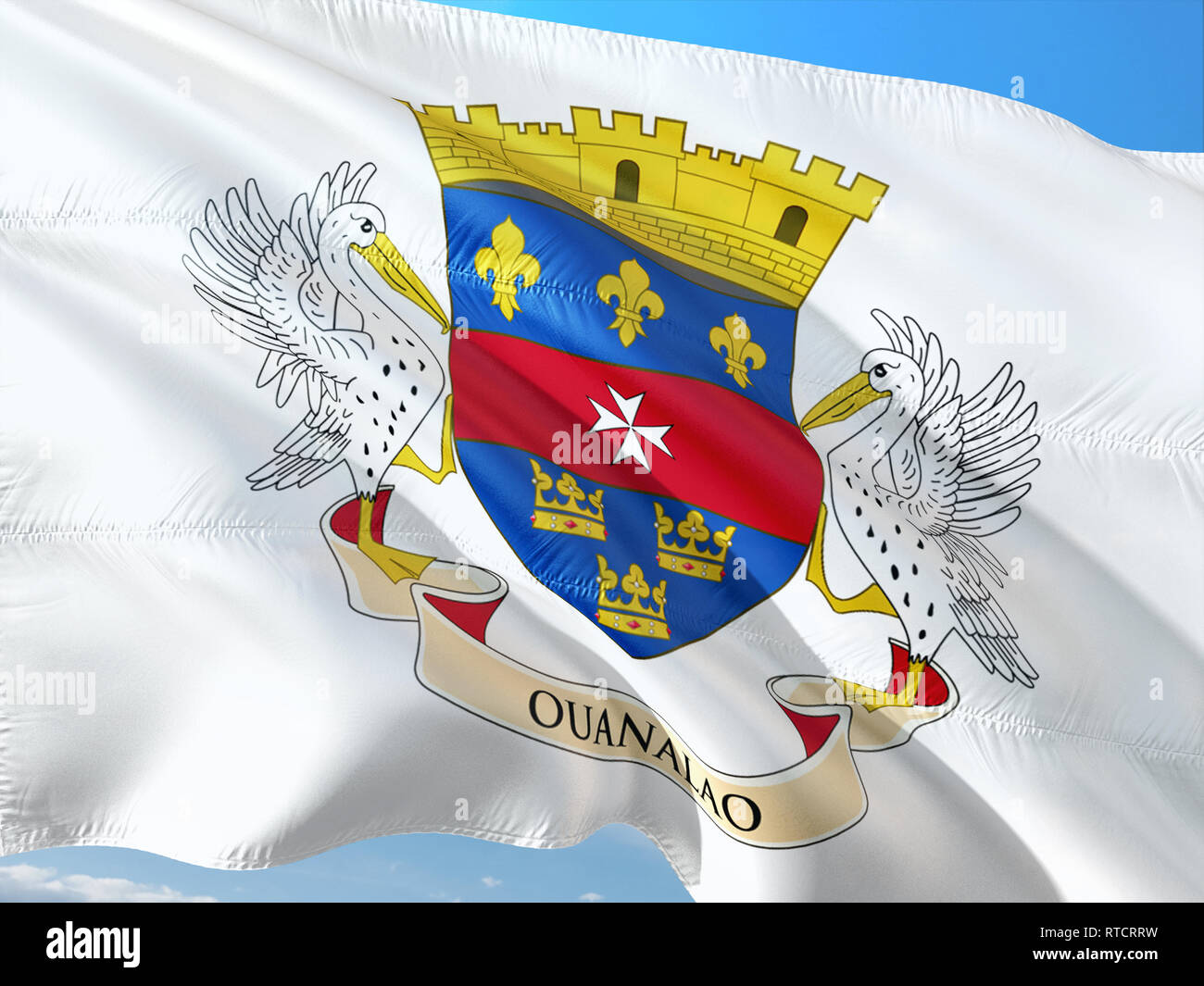 Saint barthelemy flag in blue hi-res stock photography and images - Alamy