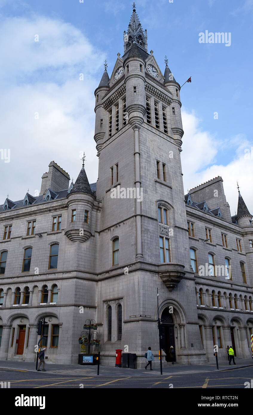 ABERDEEN, SCOTLAND - 19 FEBRUARY 2019: Aberdeen Town House once again ...
