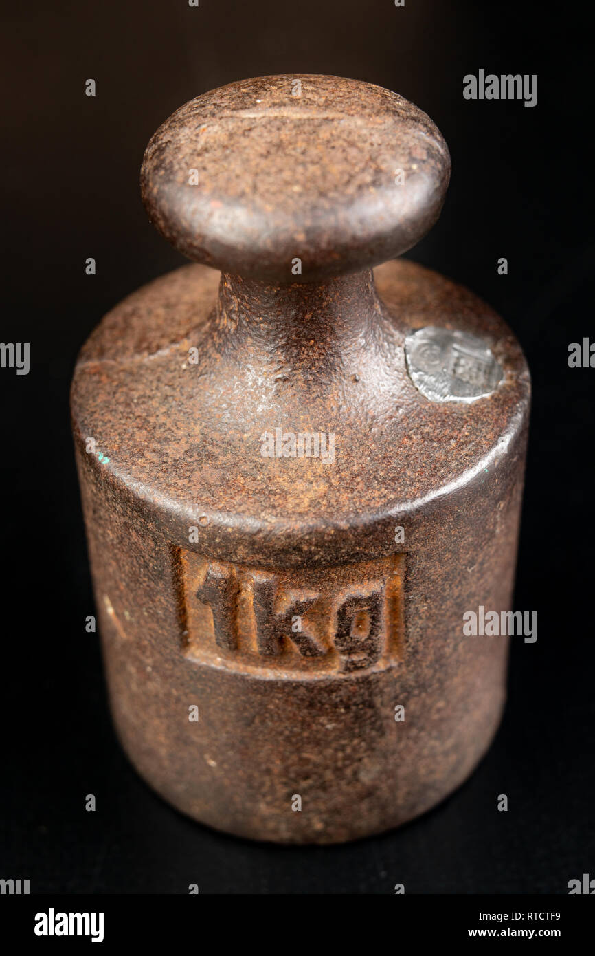 Old rusty metal weights for weighing products. Accessories for weight ...