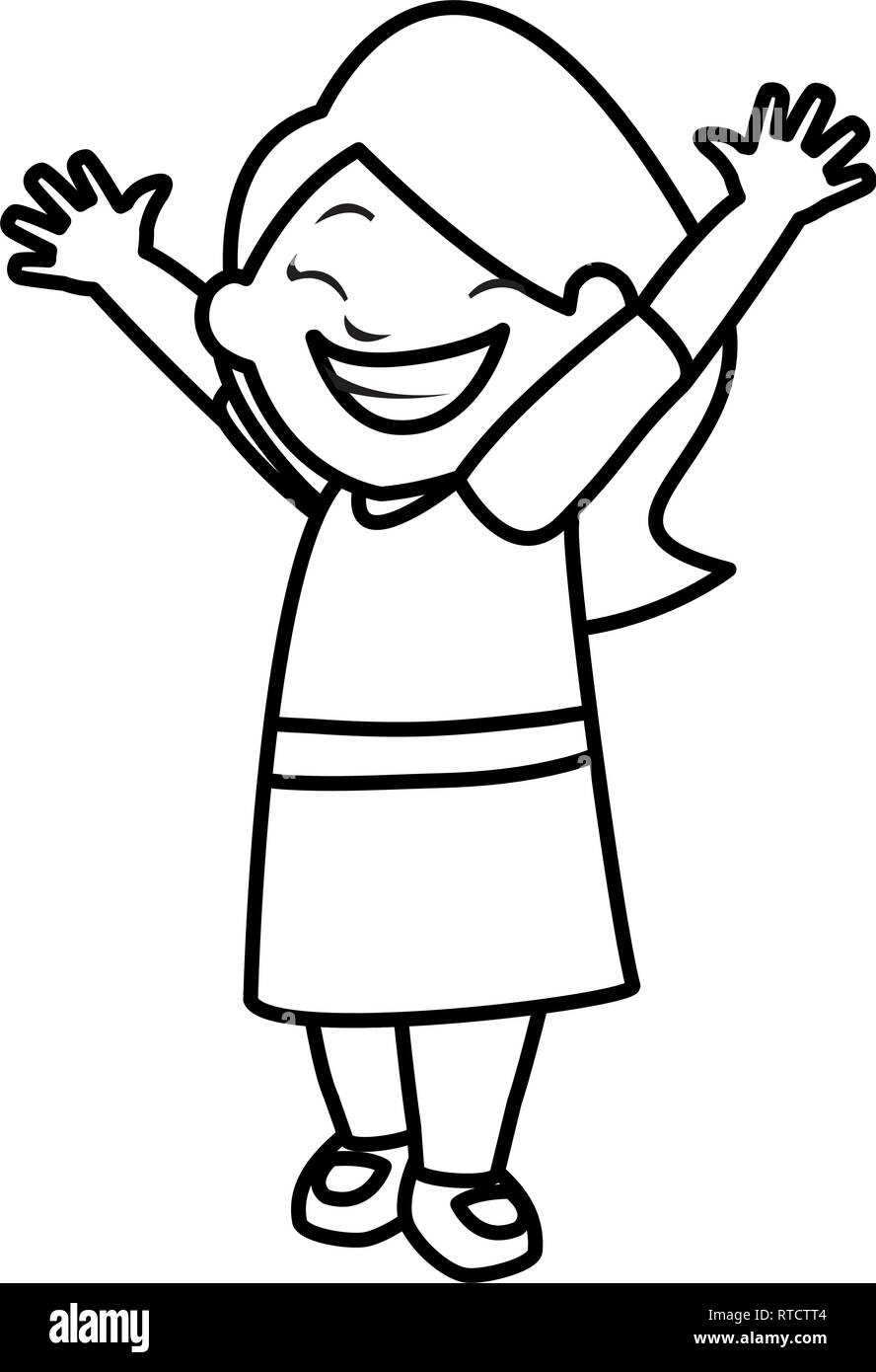 happy little girl character vector illustration design Stock Vector ...