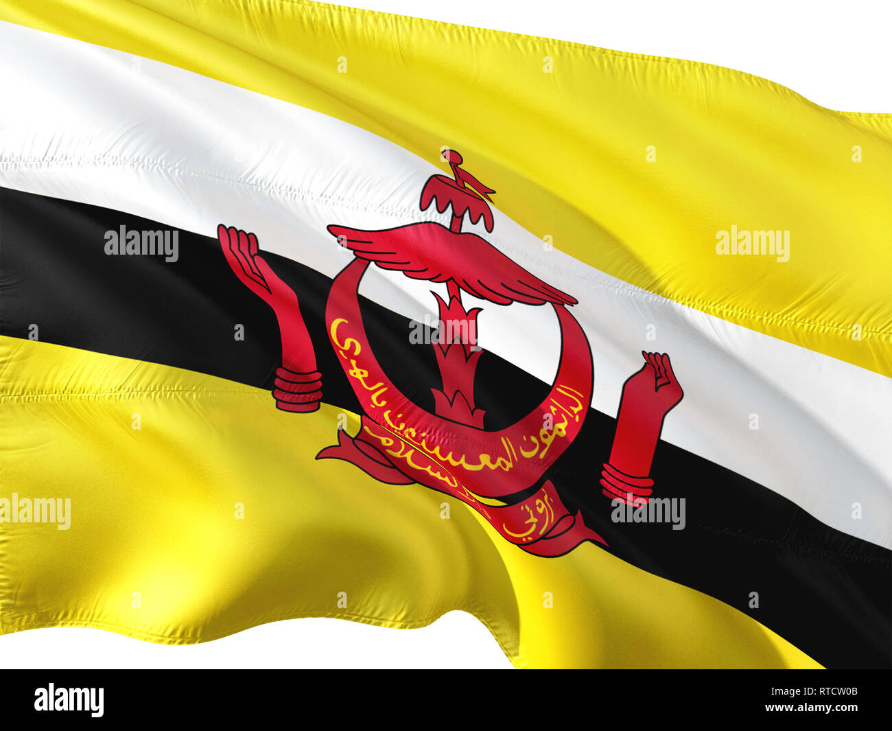 Bruneian flag waving in hi-res stock photography and images - Alamy