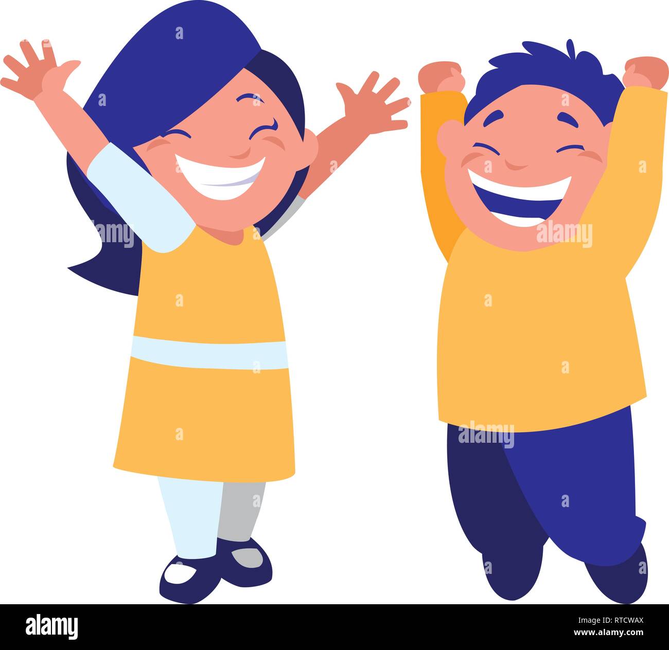 happy fat kids celebrating characters vector illustration design Stock ...