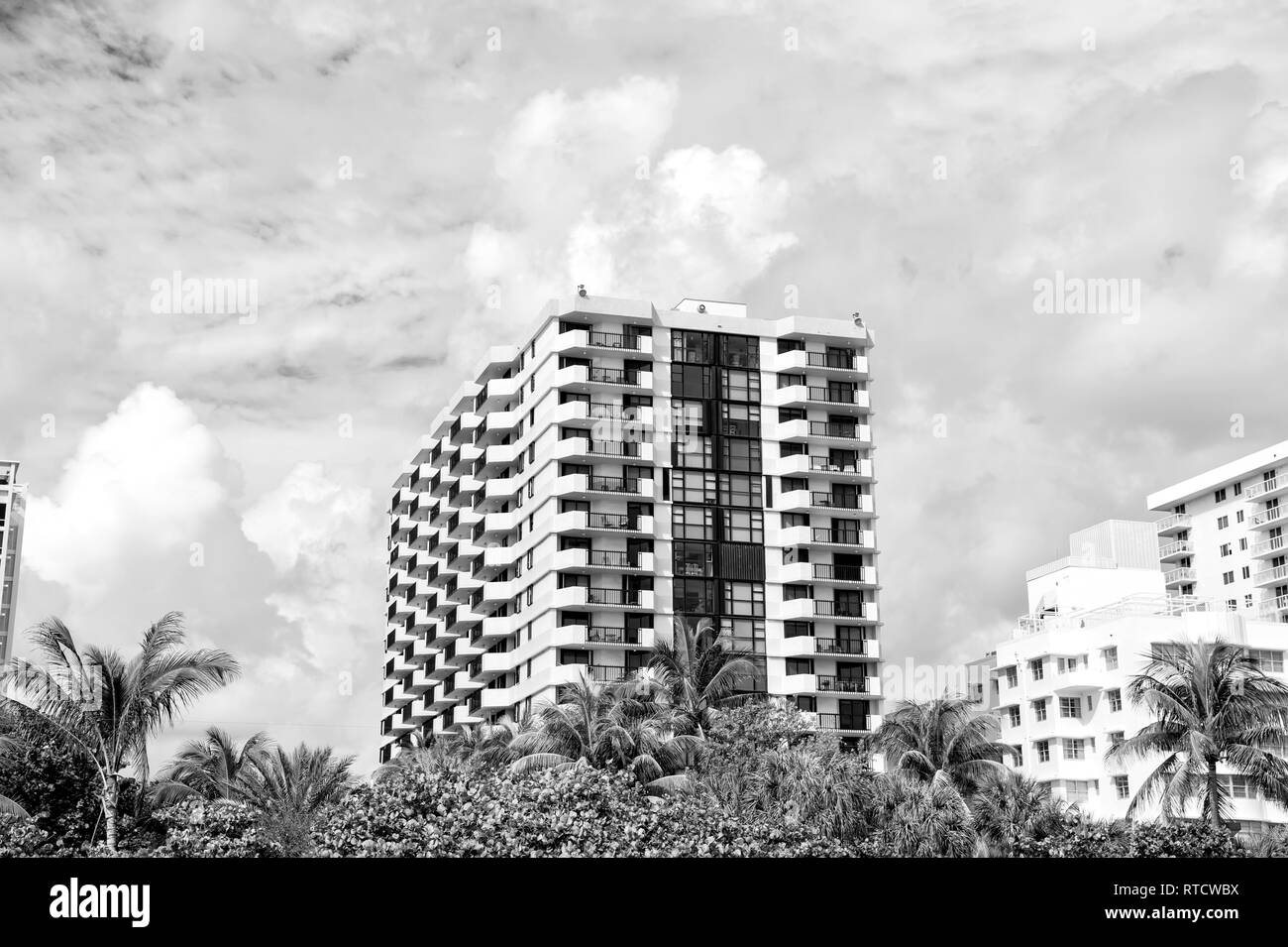 Skyscrapers natural environment Black and White Stock Photos & Images ...