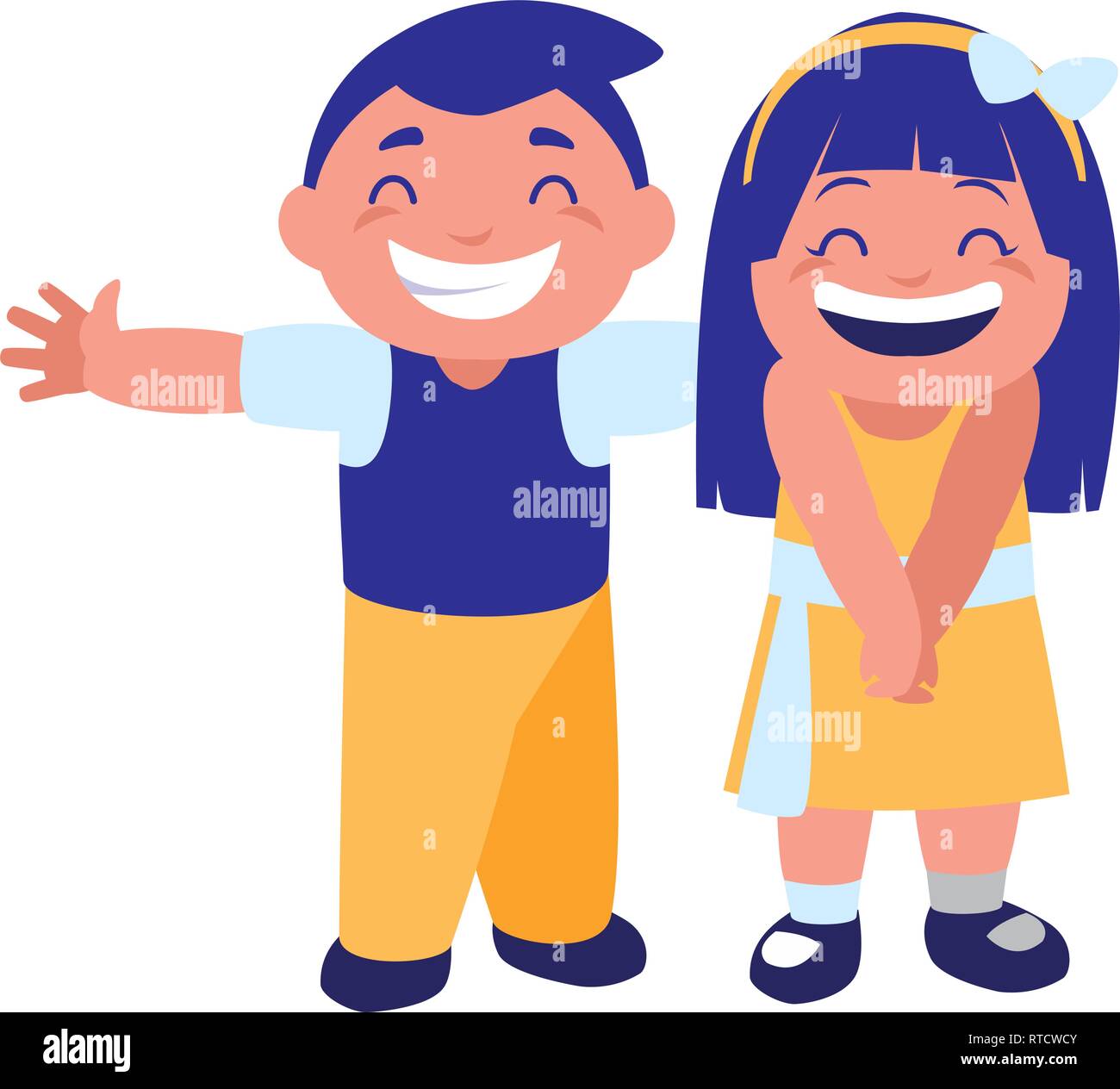 happy fat kids celebrating characters vector illustration design Stock ...