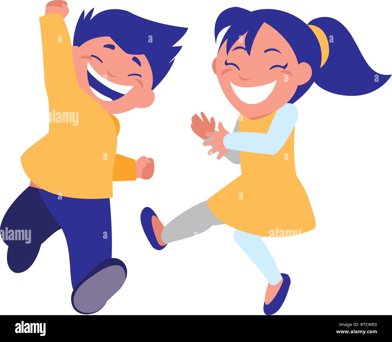 happy fat kids celebrating characters vector illustration design Stock ...