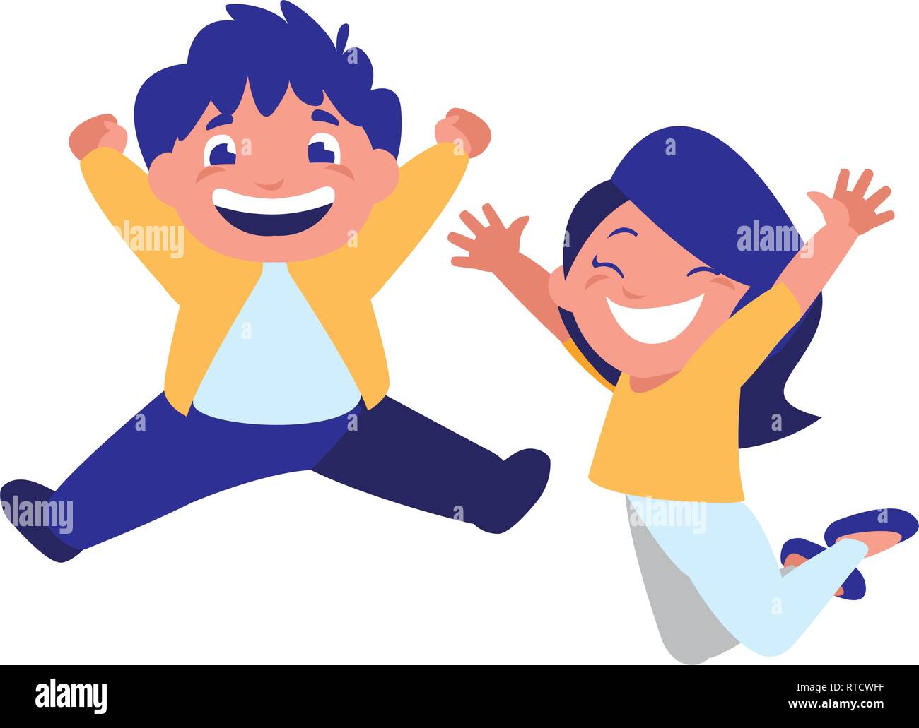 happy fat kids celebrating characters vector illustration design Stock ...