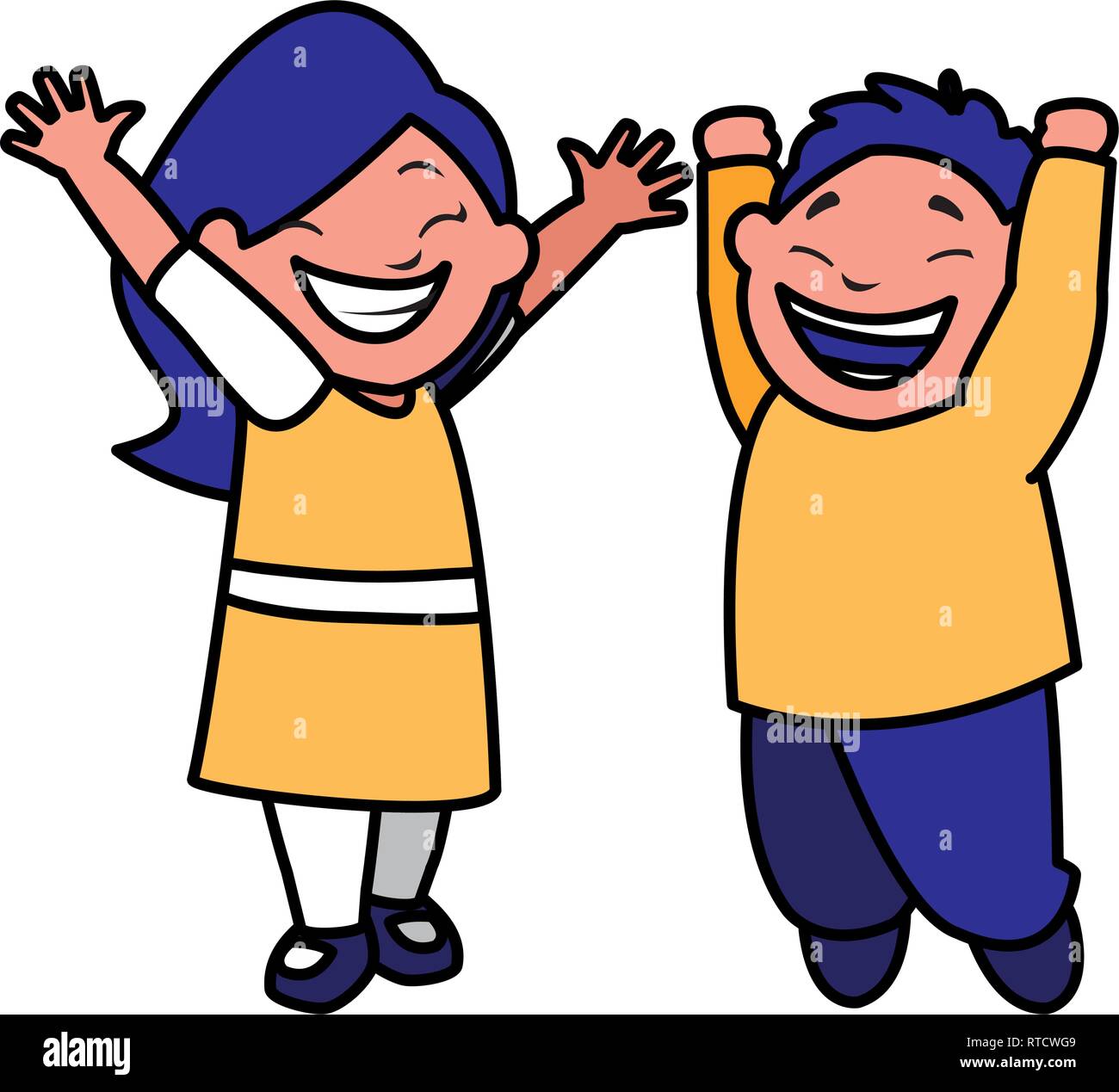 happy fat kids celebrating characters vector illustration design Stock ...