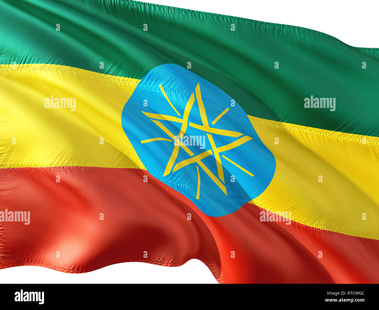 Ethiopian Flag Waving