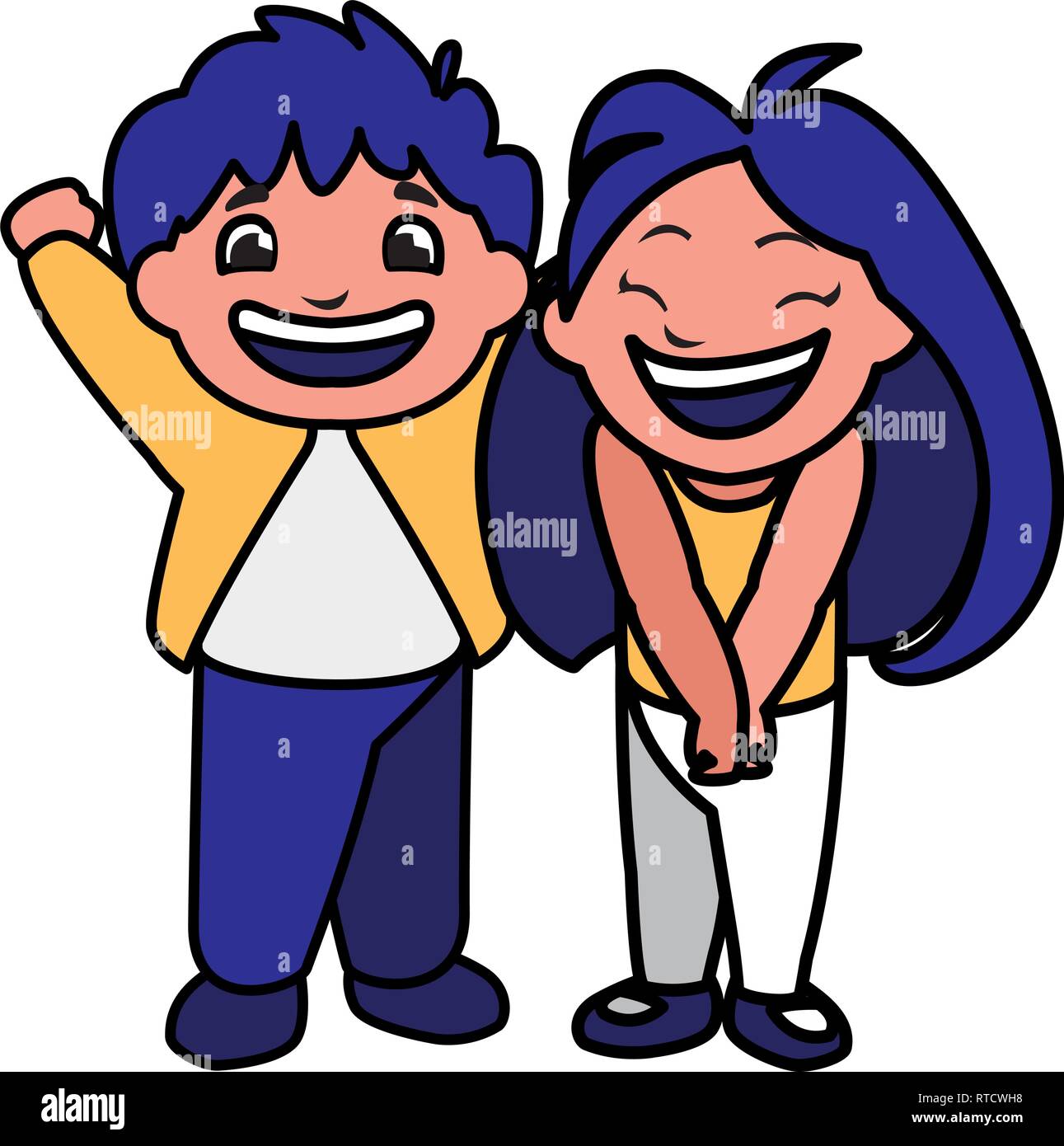 happy fat kids celebrating characters vector illustration design Stock ...