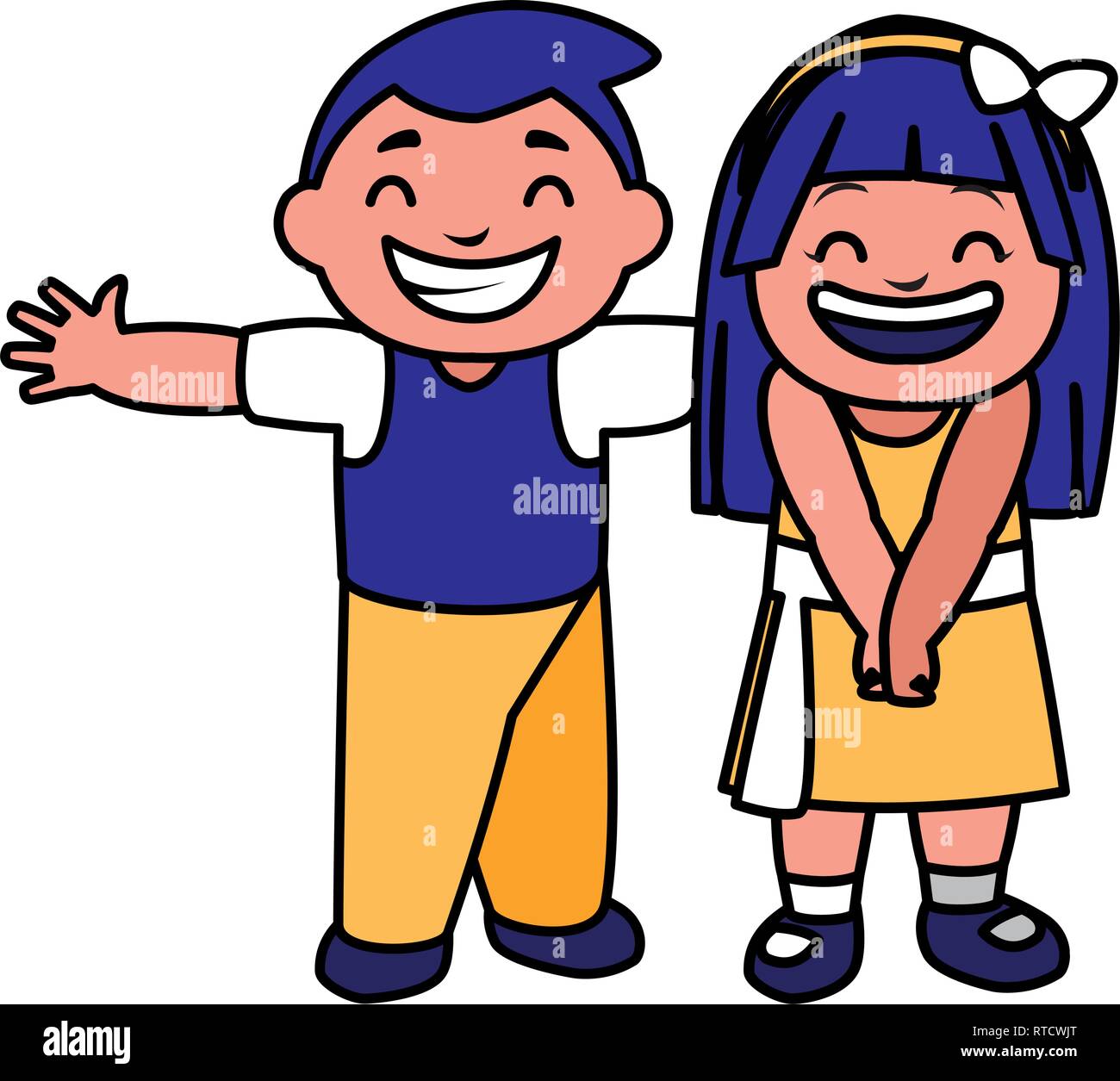 happy fat kids celebrating characters vector illustration design Stock ...