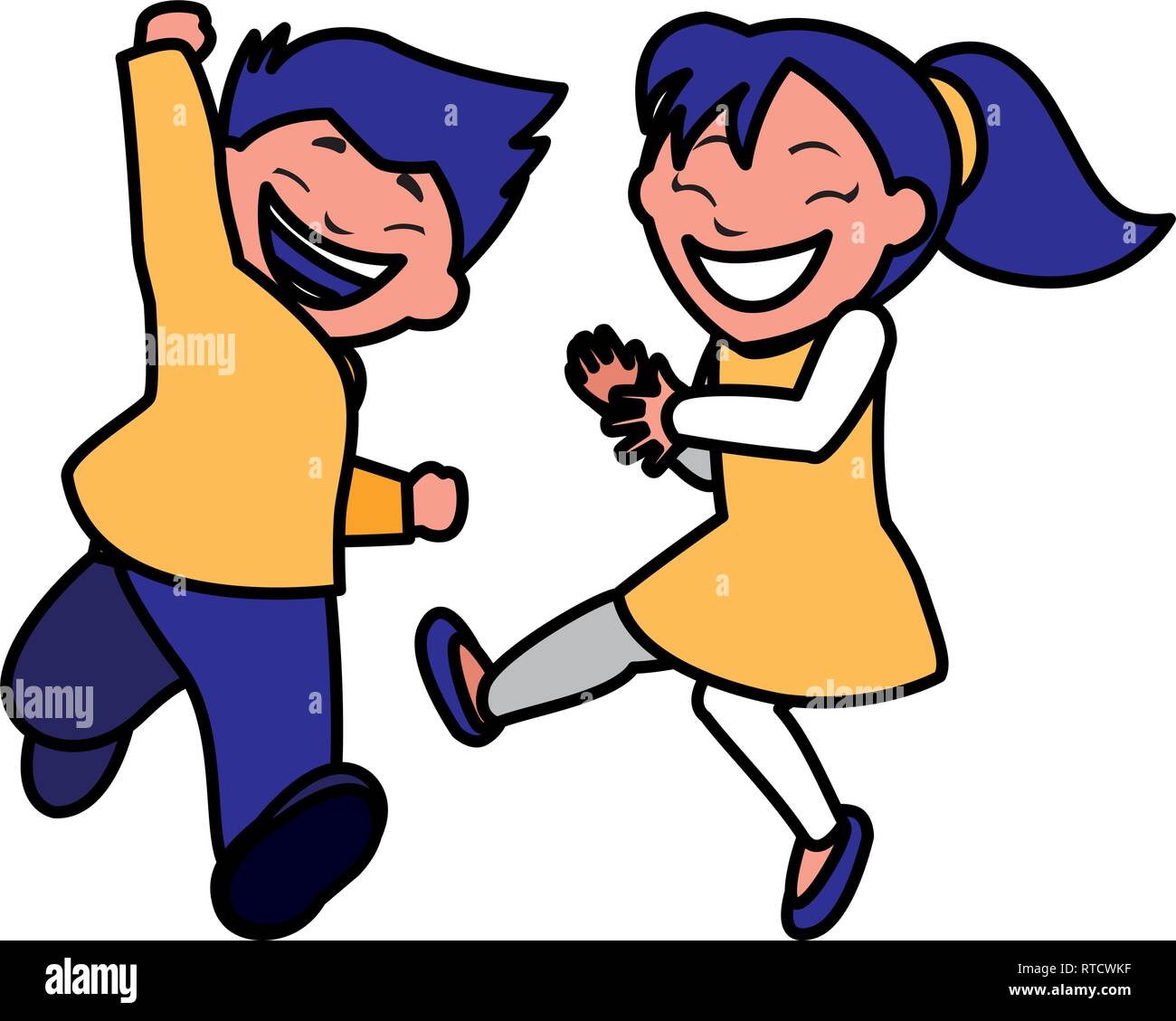 happy fat kids celebrating characters vector illustration design Stock ...