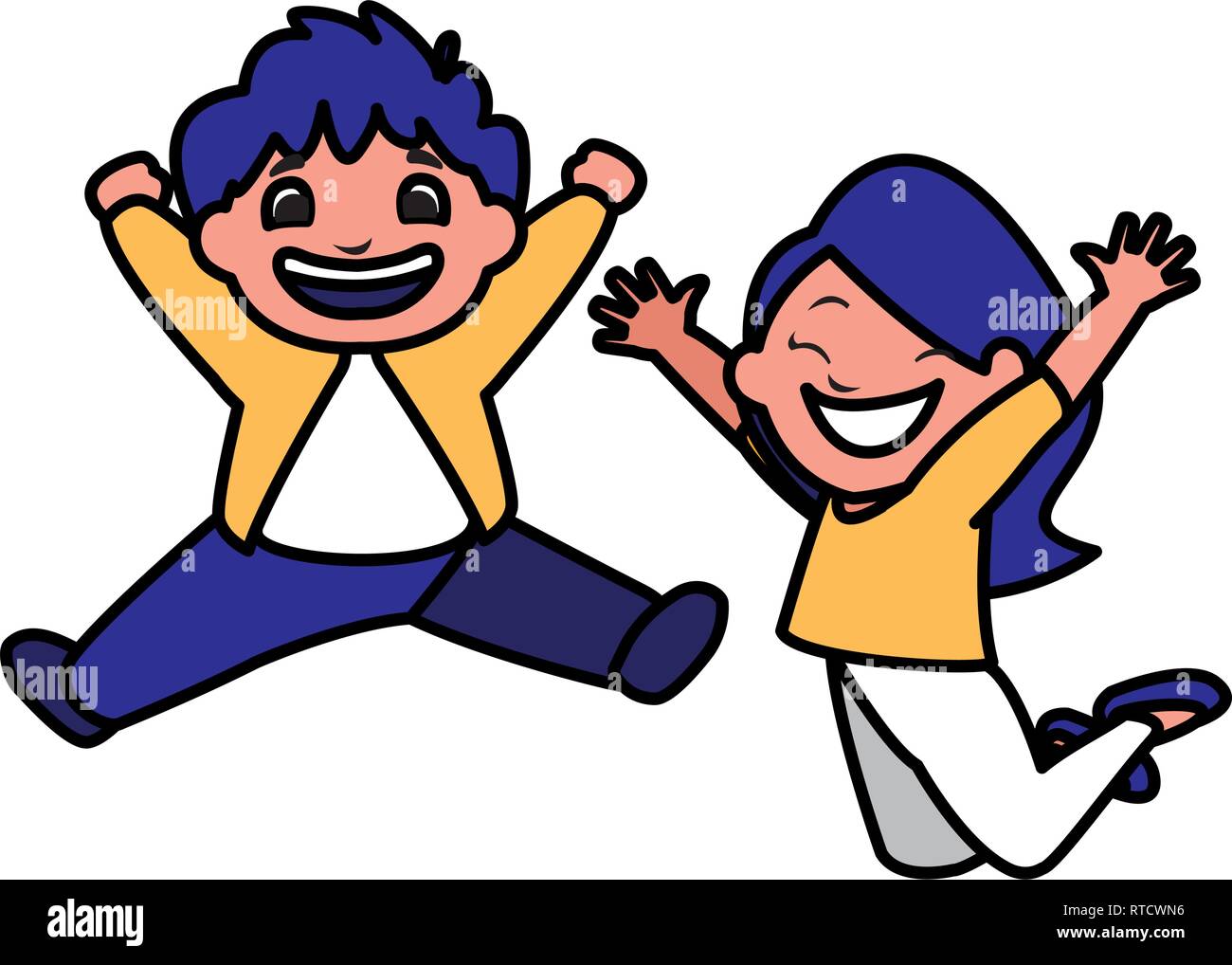 happy fat kids celebrating characters vector illustration design Stock ...