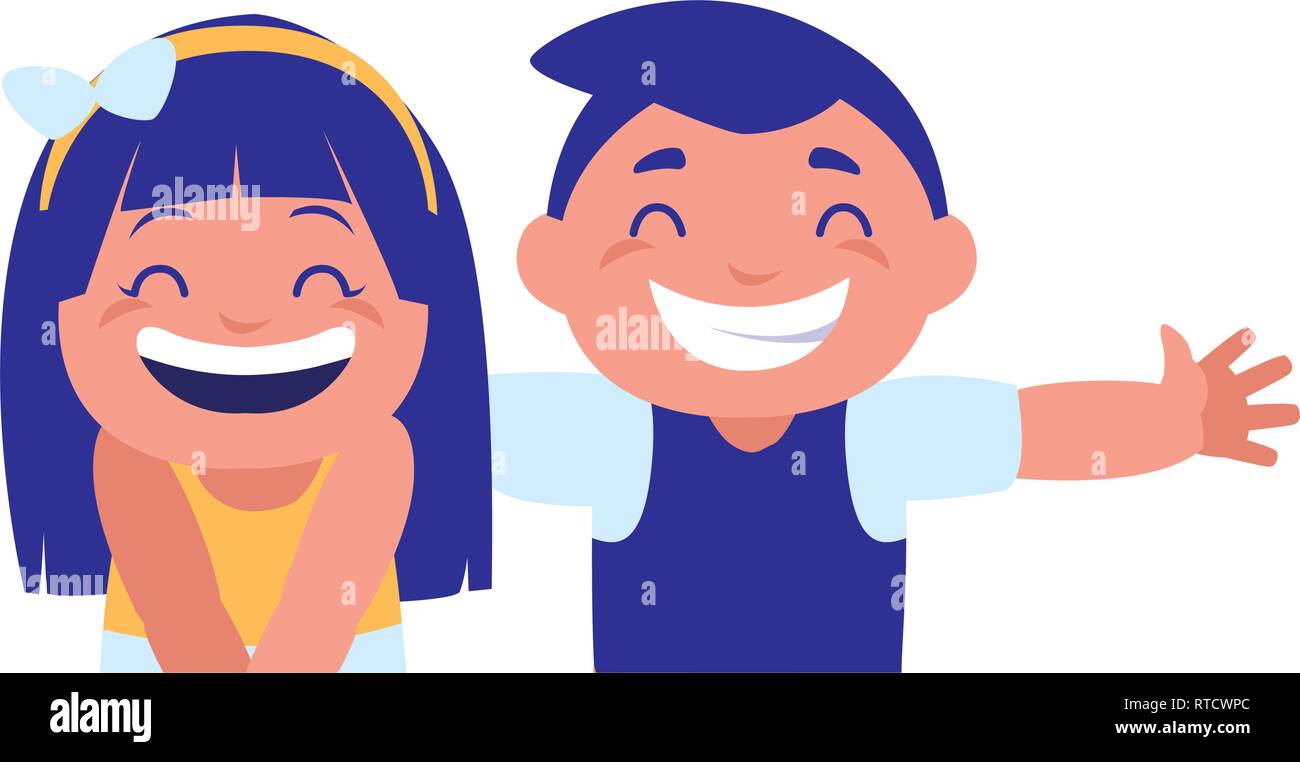 happy fat kids celebrating characters vector illustration design Stock ...