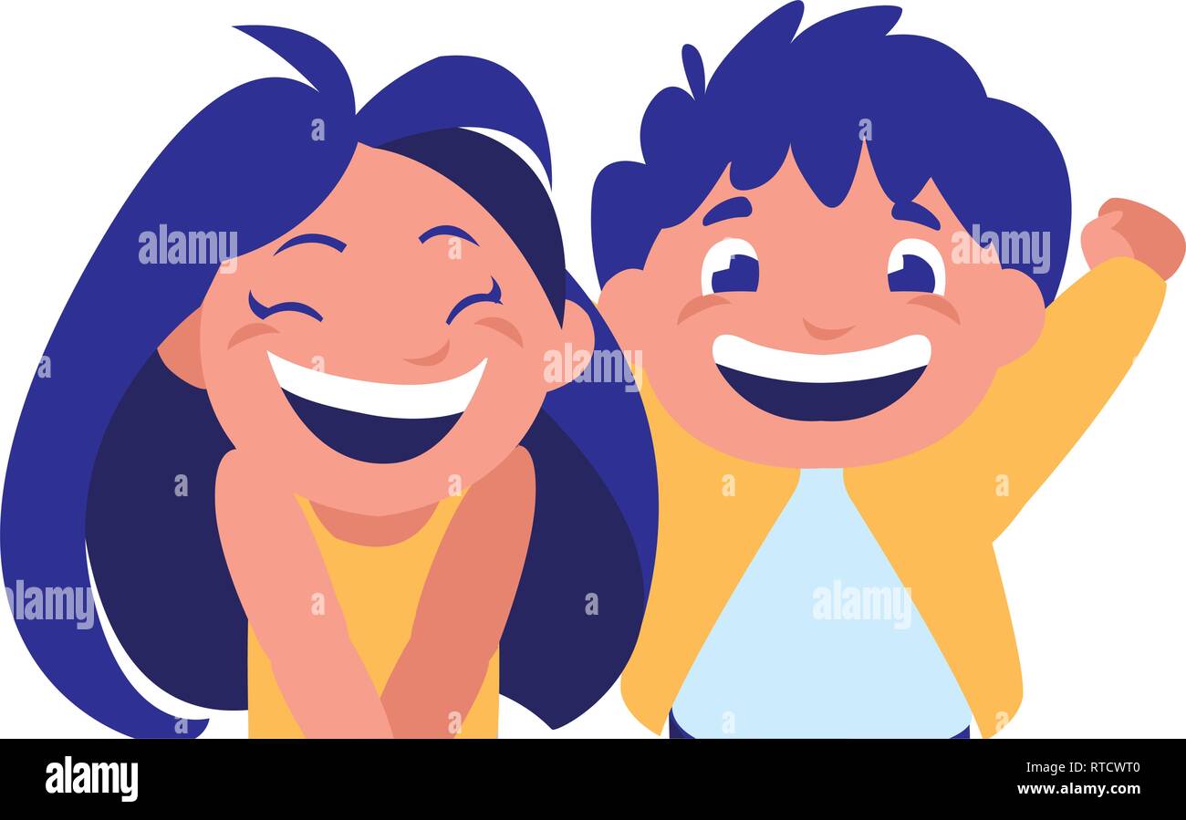 happy fat kids celebrating characters vector illustration design Stock ...