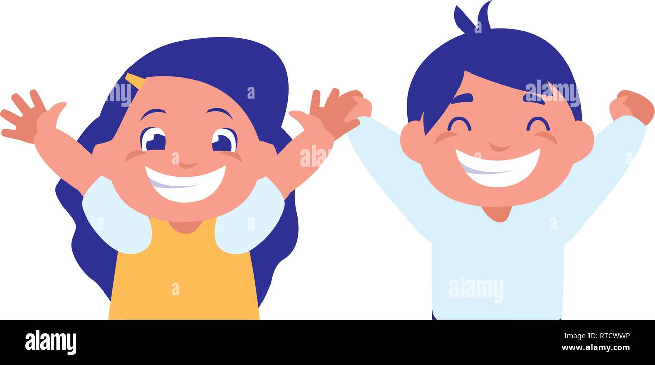 happy fat kids celebrating characters vector illustration design Stock ...