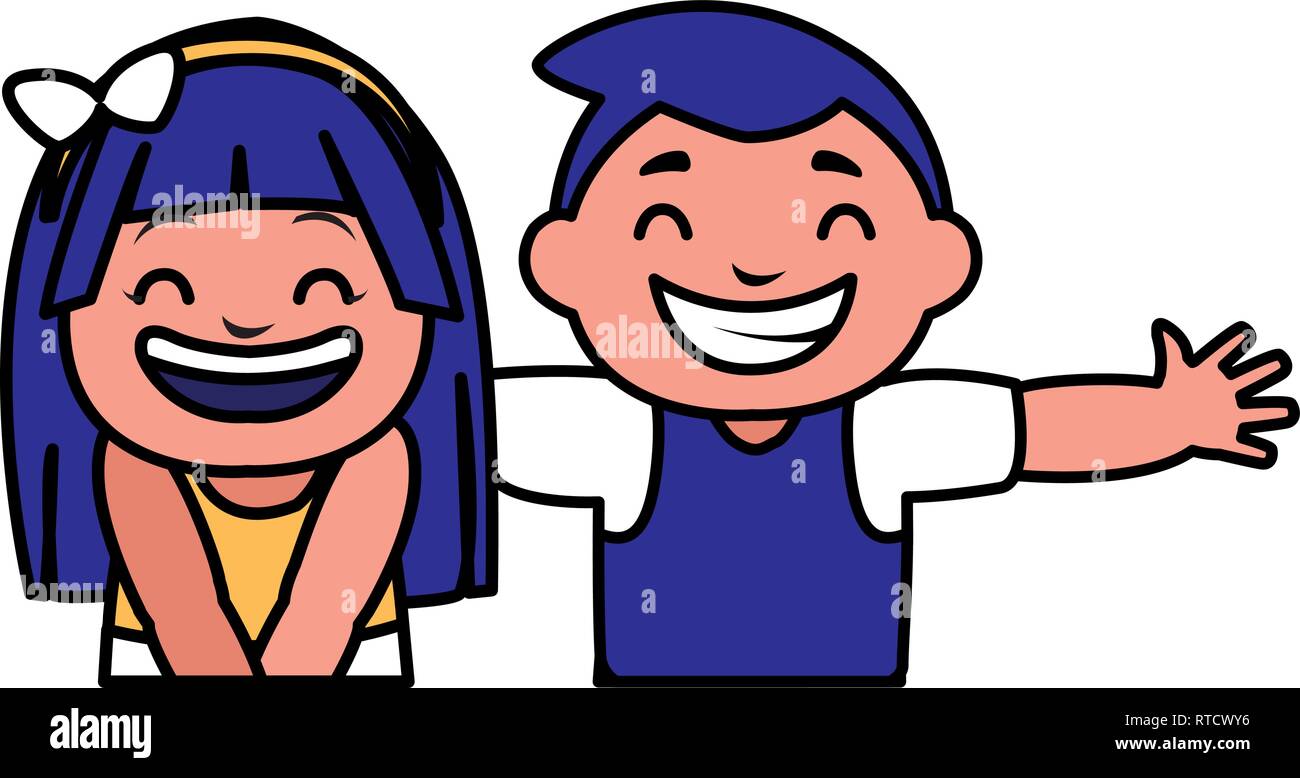 happy fat kids celebrating characters vector illustration design Stock ...
