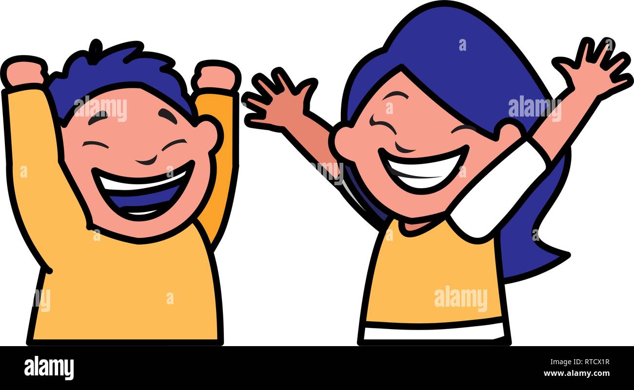 happy fat kids celebrating characters vector illustration design Stock ...
