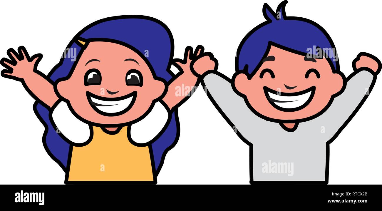 happy fat kids celebrating characters vector illustration design Stock ...