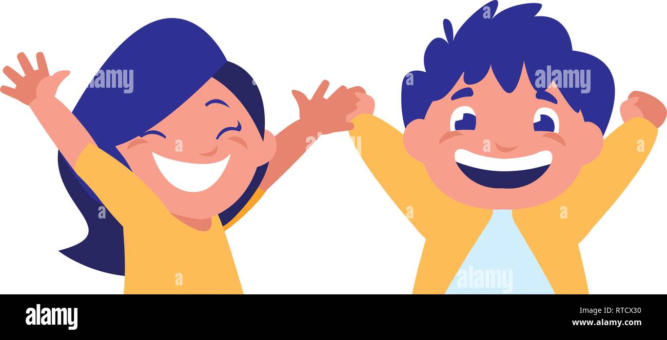 happy fat kids celebrating characters vector illustration design Stock ...