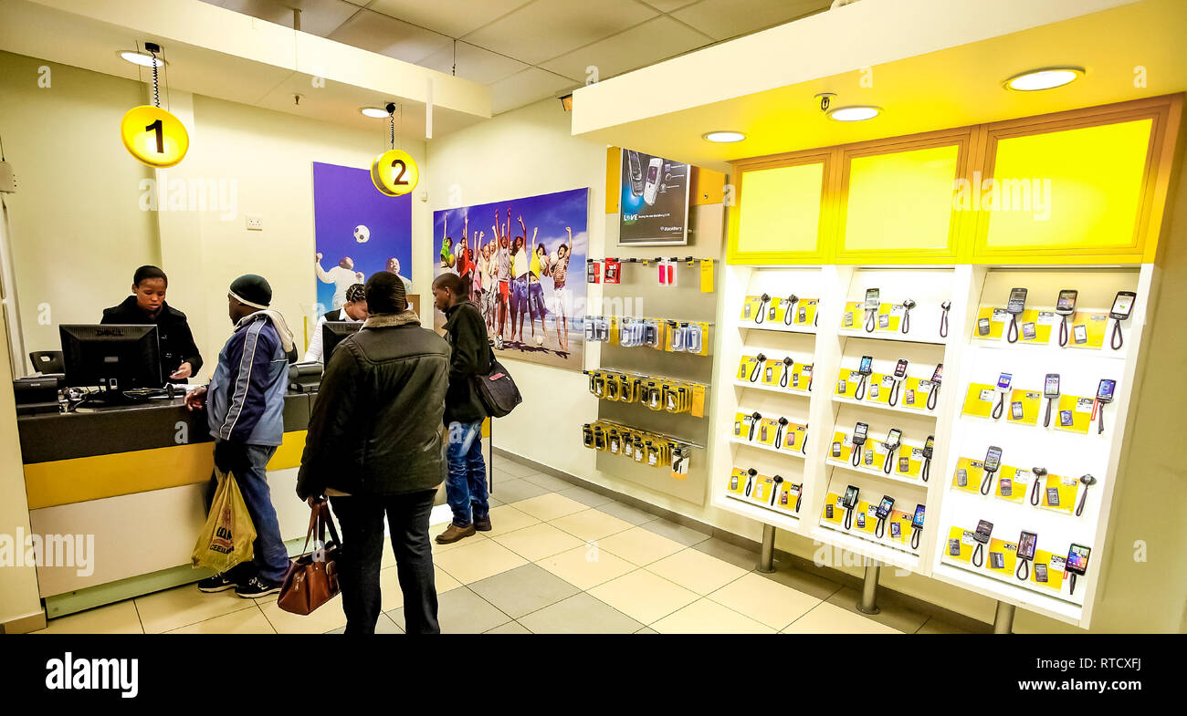 Johannesburg, South Africa - July 05 2011: Inside interior of a mobile ...