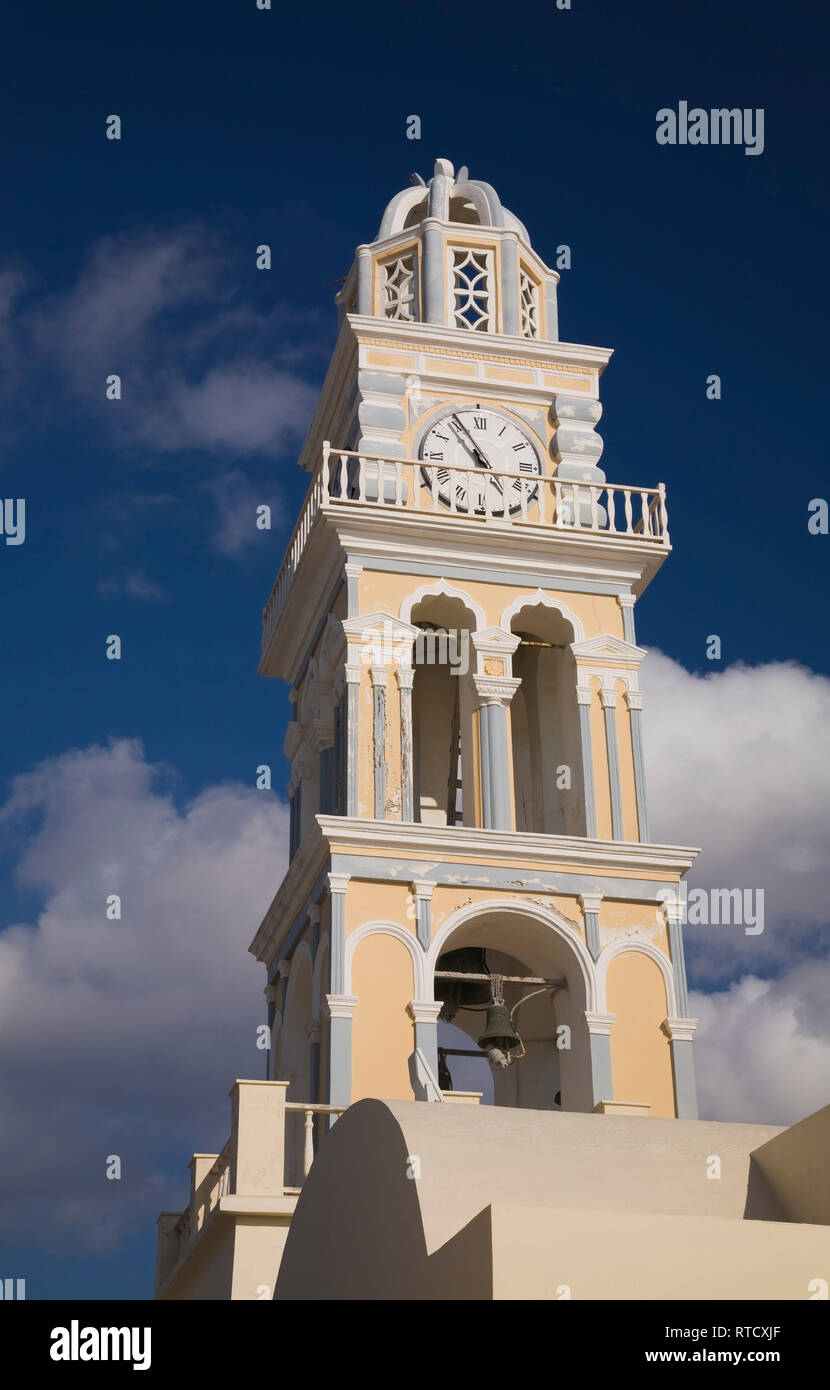 Santorini greece church clock tower hi-res stock photography and images ...