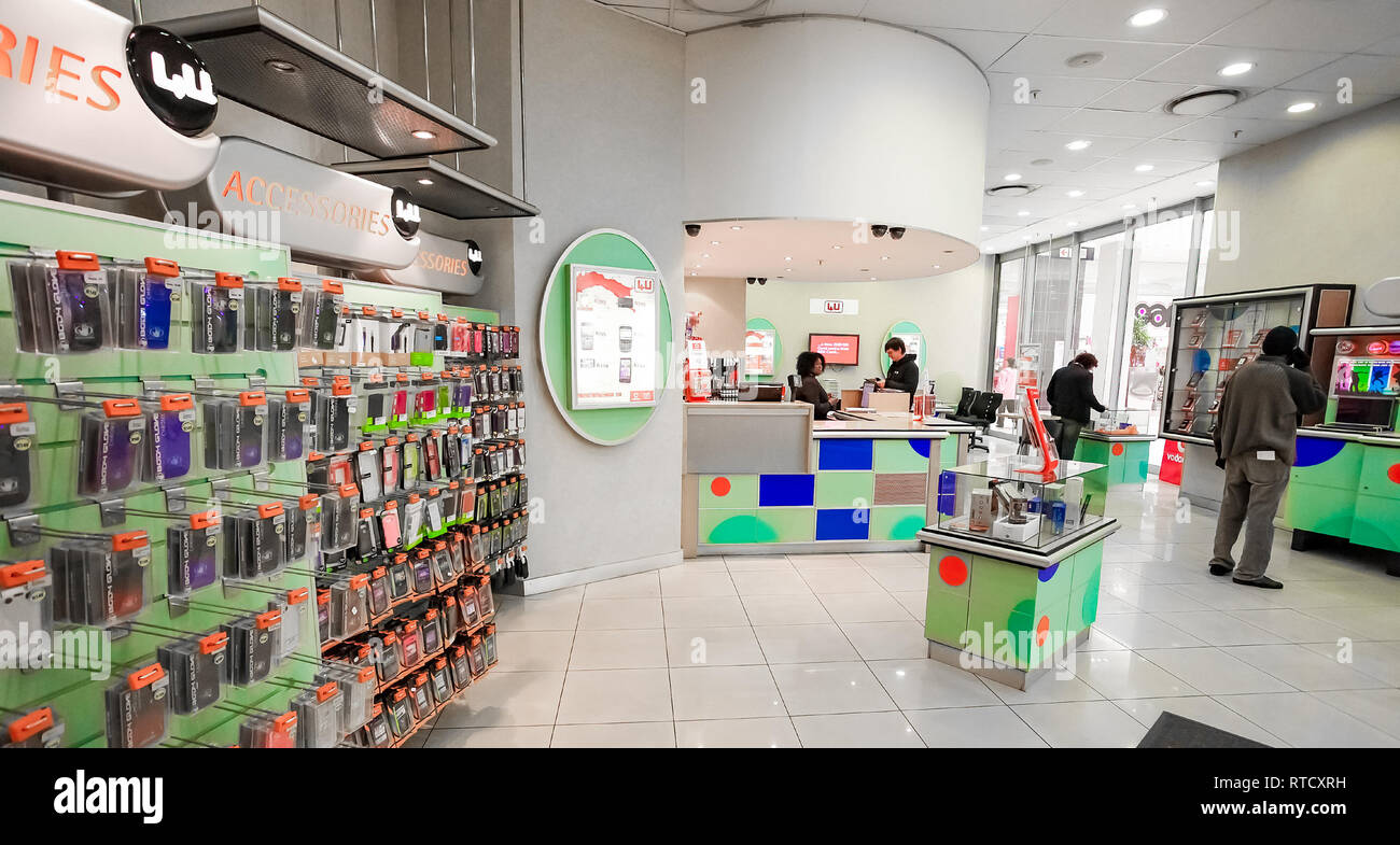 Johannesburg, South Africa - July 05 2011: Inside interior of a mobile ...