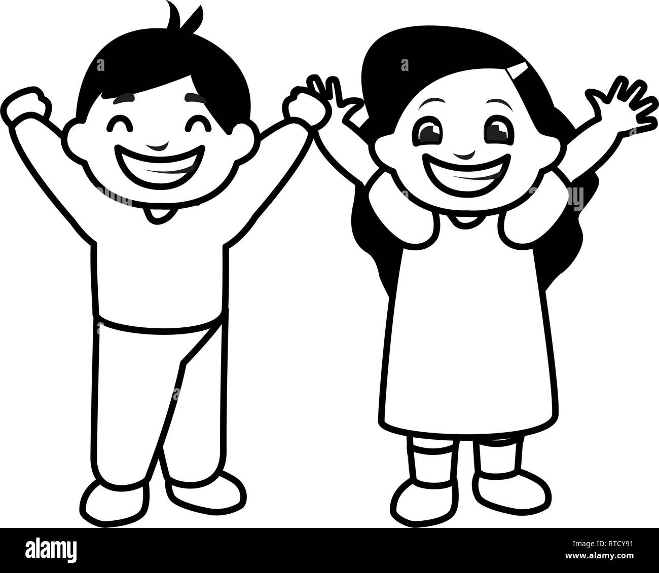 happy fat kids celebrating characters vector illustration design Stock ...