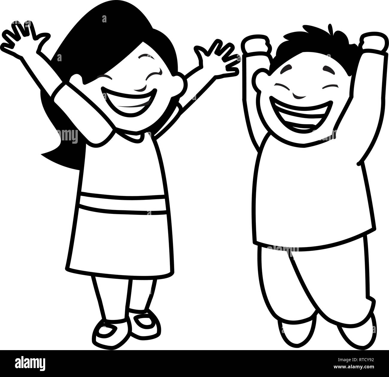 happy fat kids celebrating characters vector illustration design Stock ...