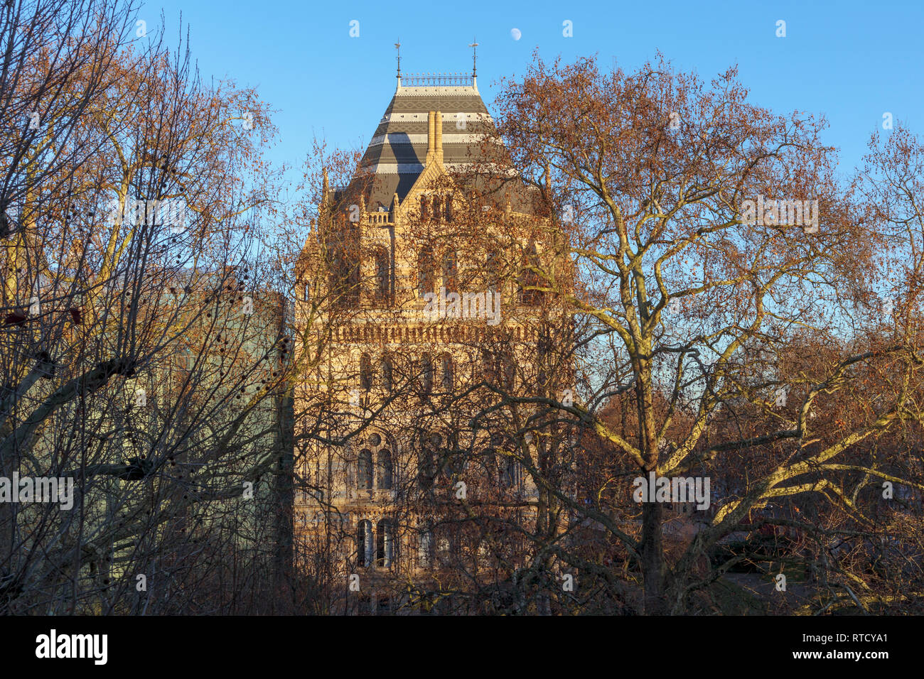 Side view of the iconic Natural History Museum Alfred Waterhouse ...
