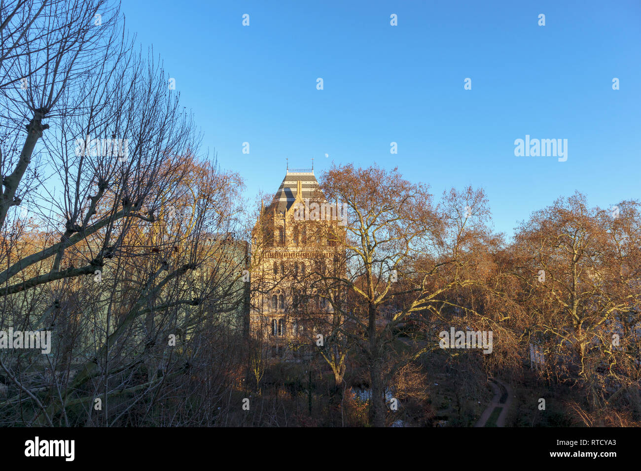 Side view of the iconic Natural History Museum Alfred Waterhouse ...