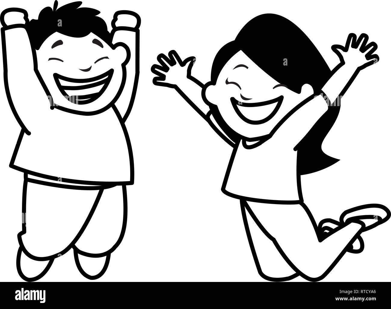 happy fat kids celebrating characters vector illustration design Stock ...